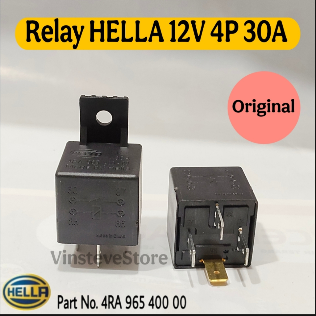 Jual Relay HELLA 12V Kaki 4 Pin 30A ORIGINAL Untuk Relay Lampu ...