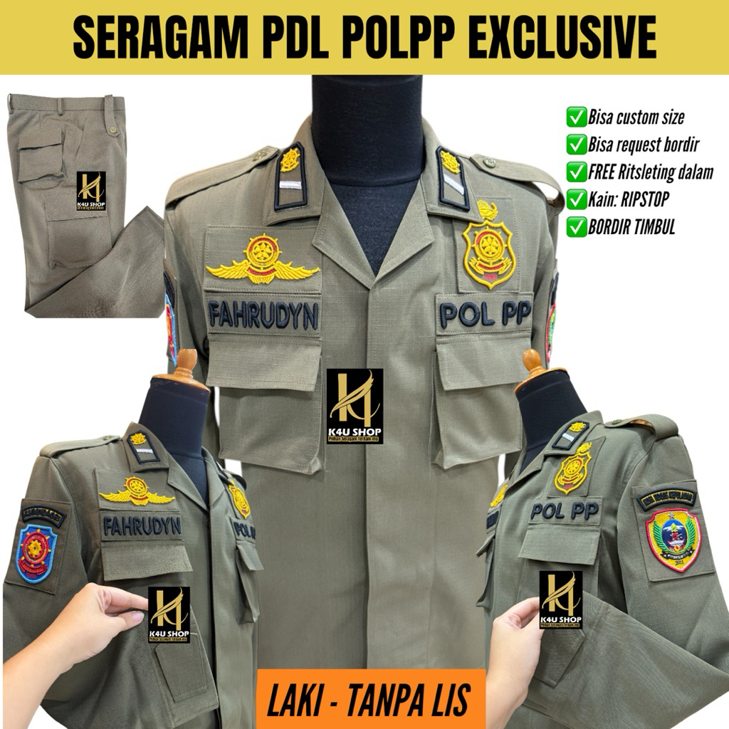 Jual Seragam PDL Polpp Exclusive SATPOLPP Kain Luster Ripstop PDL POLPP ...
