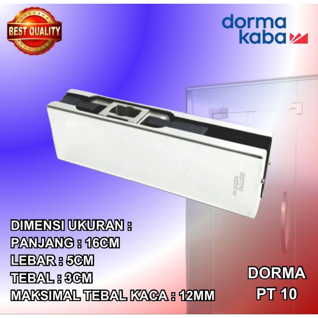 Jual PATCH FITTING DORMAKABA PT 10/PT10 DORMA KABA PENJEPIT PINTU KACA ...