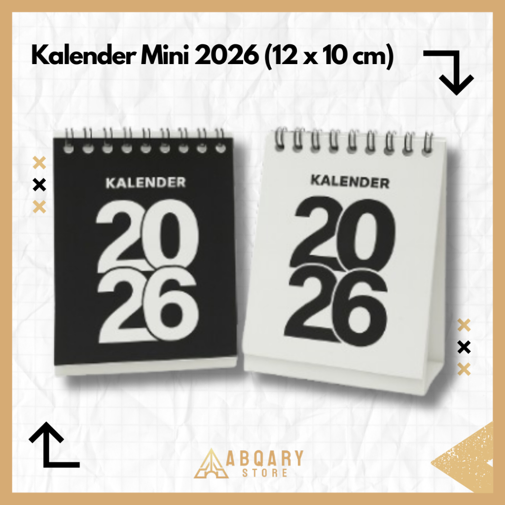 Jual Kalender Meja Mini 2026 Ukuran 12x10 cm – Desain Minimalis Elegan ...