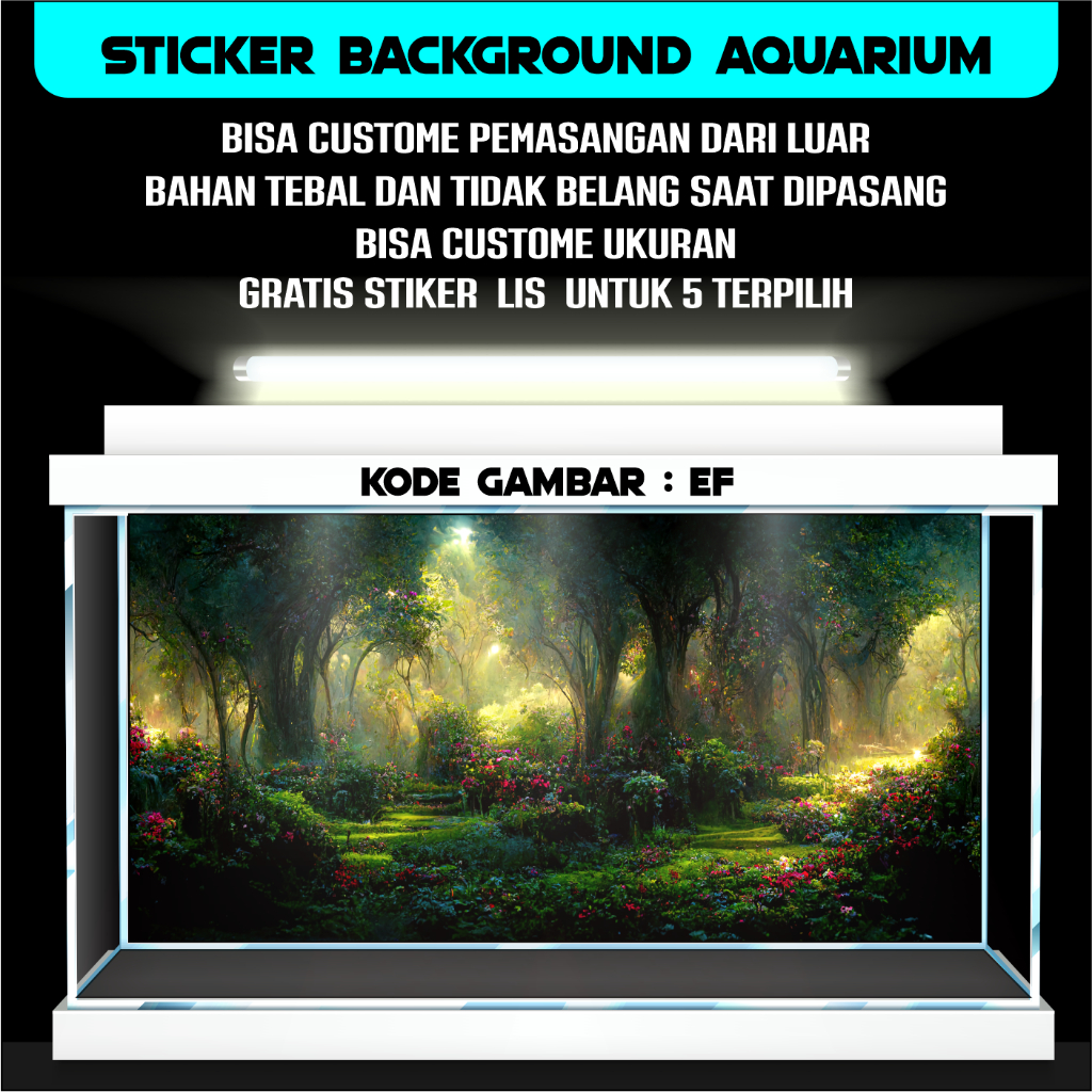 Jual sticker wallpaper background aquarium belakang tema gambar alam ...