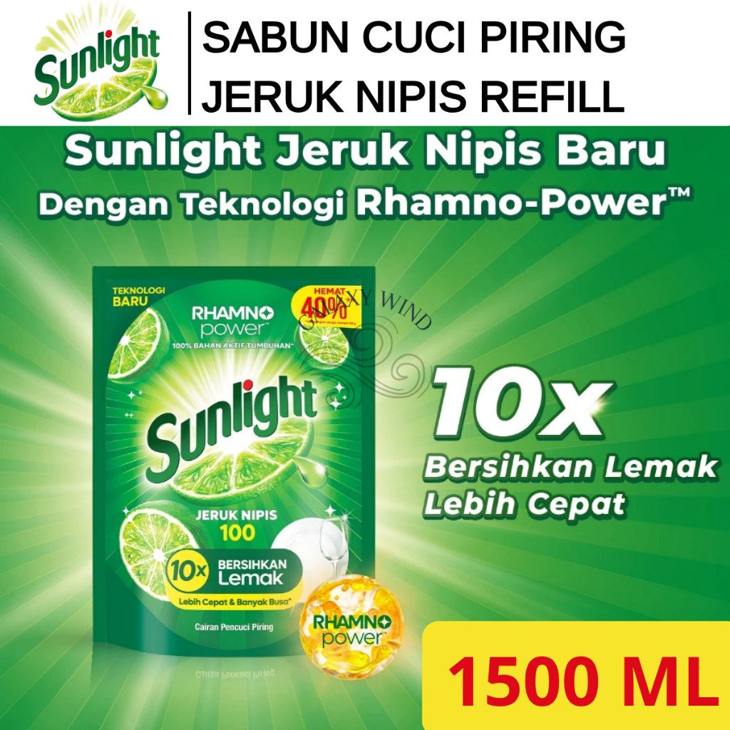 Jual Sunlight Sabun Cuci Piring Jeruk Nipis Refill 1500ML Baru Dengan ...