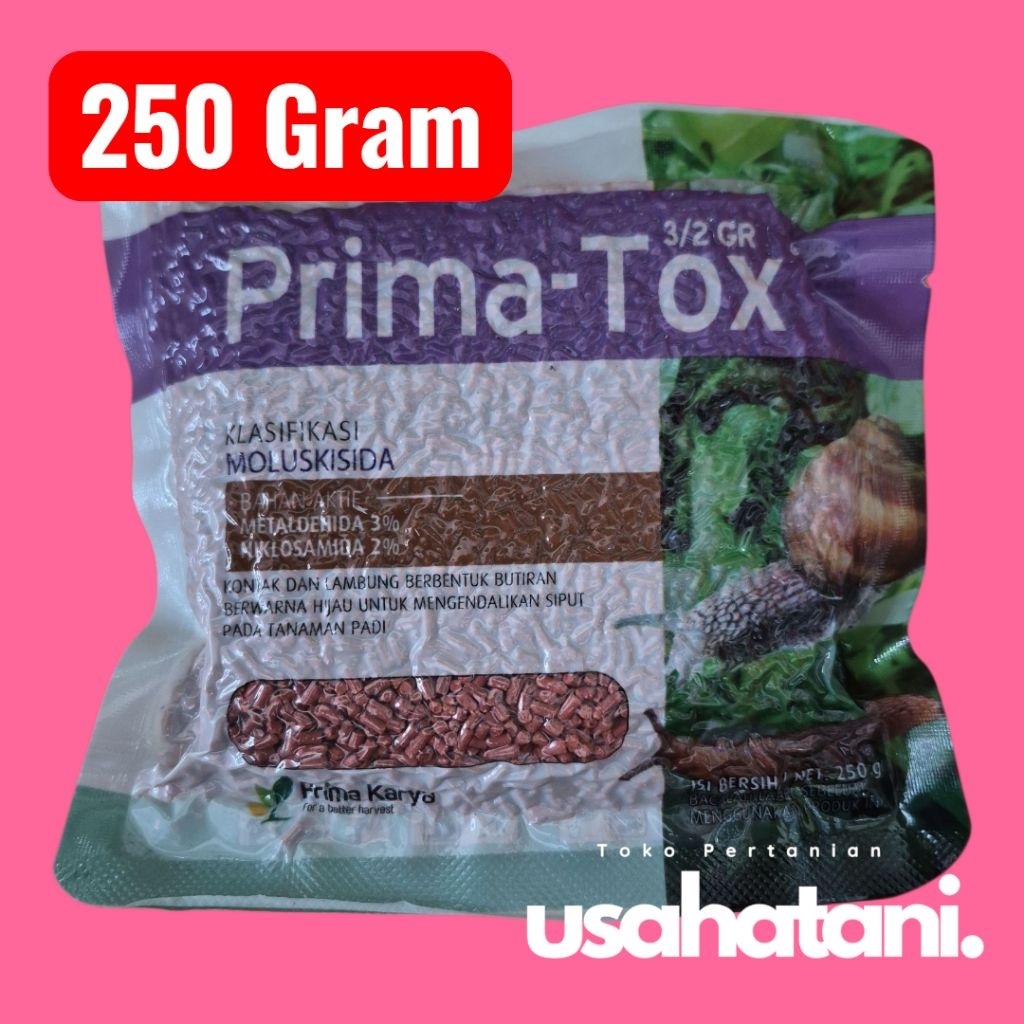 Jual PRIMATOX 3/2GR 250 Gram Moluskisida Metaldehida + Niklosamida ...