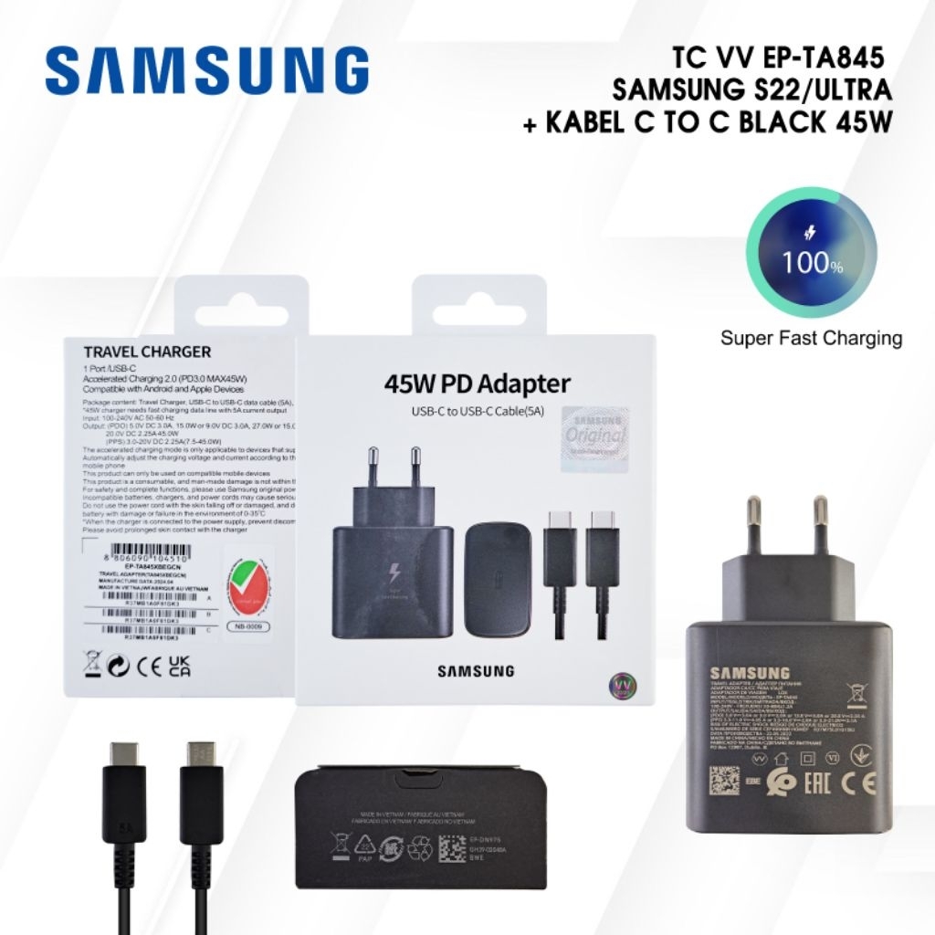 Jual Charger Max 45W S22 Ultra Original Super Fast Charging Type C TO C ...