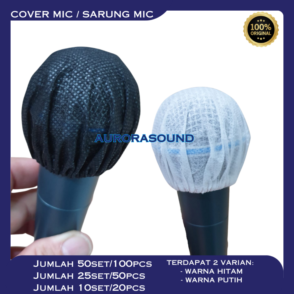Jual PAKET SARUNG MIC / COVER MIC HITAM PUTIH BUNGKUS MIC SEKALI PAKAI ...