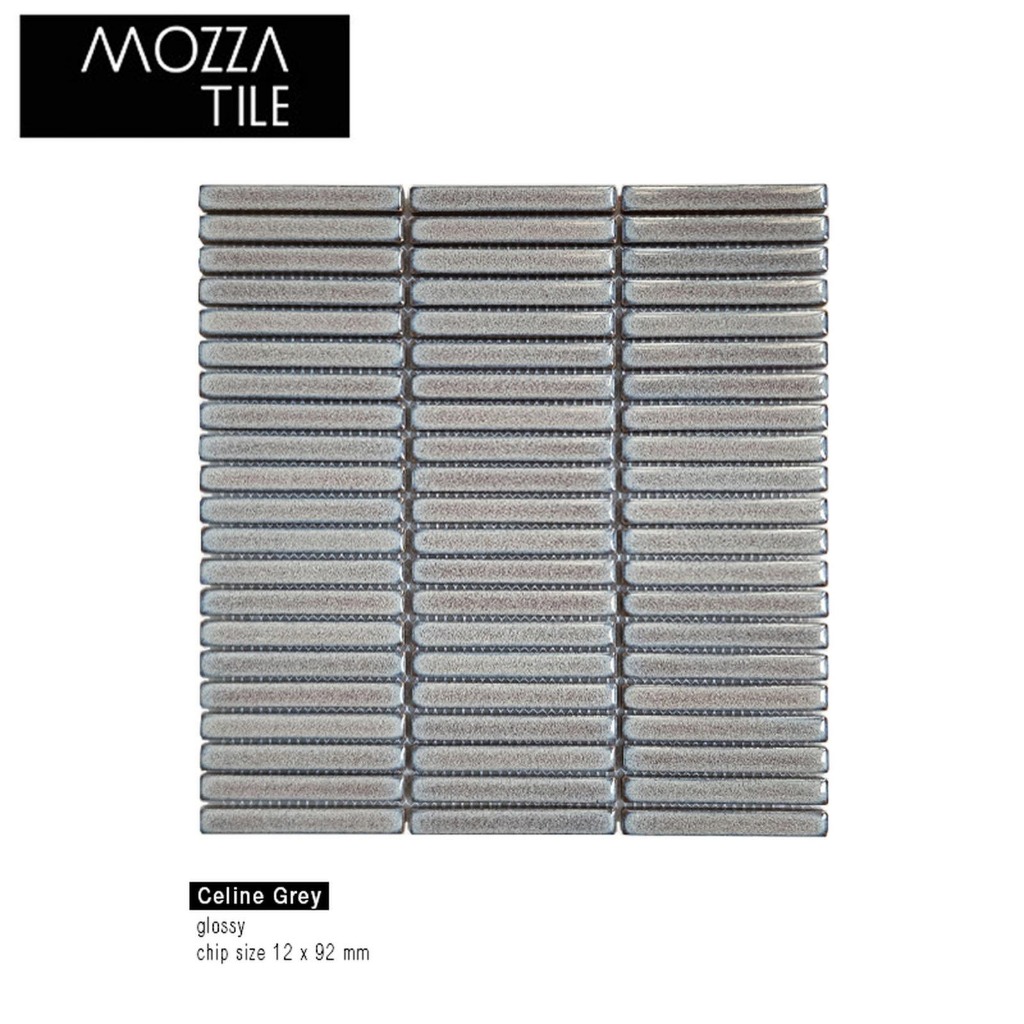 Jual Mosaic Keramik Mozza Tile Celine Grey Porselain Glossy Mozaik ...