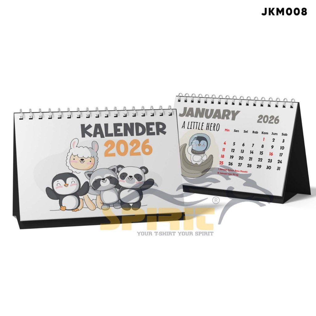 Jual Kalender Duduk Meja 2026 Animasi Hewan Print Full Color Kalender ...