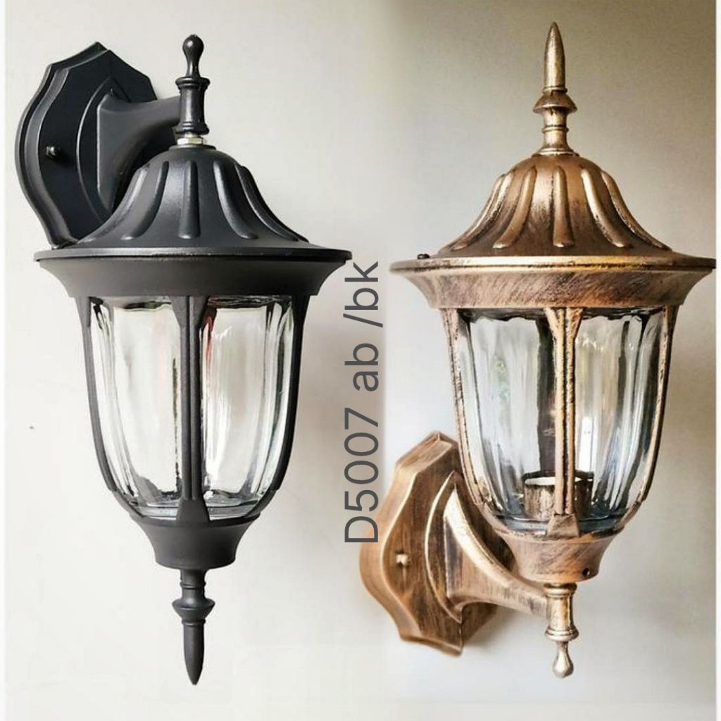 Jual Lampu teras Lampu dinding klasik 5007ab 5007bk Hitam Besi | Shopee ...