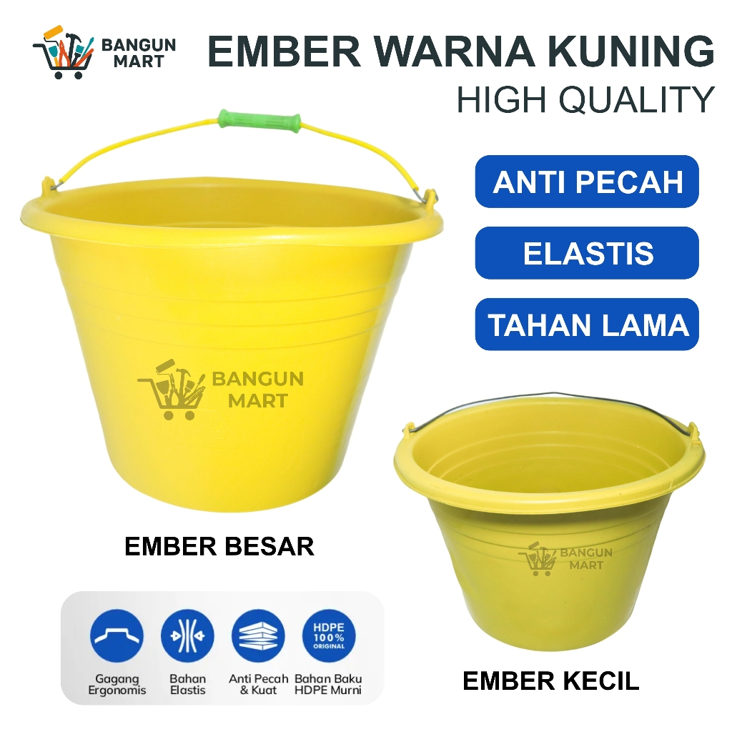 Jual Ember Cor Kuning Deluxe / Ember Plastik WARNA JUMBO BESAR & KECIL ...