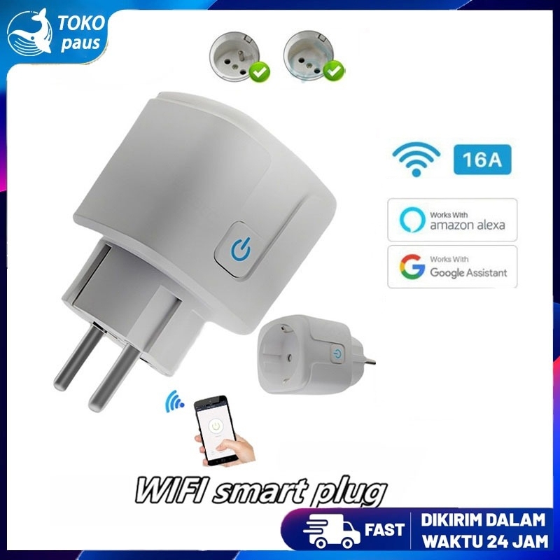 Jual Wireless WiFi Smart Plug Socket 16A/with Colokan Energy Monitoring ...