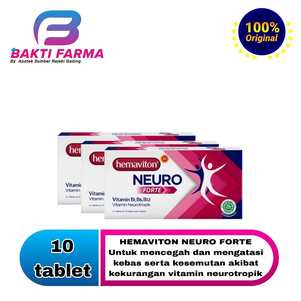 Jual Hemaviton Neuro Forte 1 strip isi 10 kaplet | Shopee Indonesia