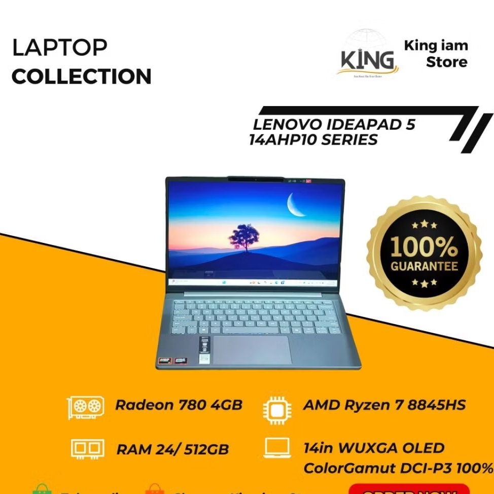 Jual Lenovo IdeaPad 5 Ryzen 7 8845HS RAM 24GB SSD 512GB LAYAR OLED 14 ...