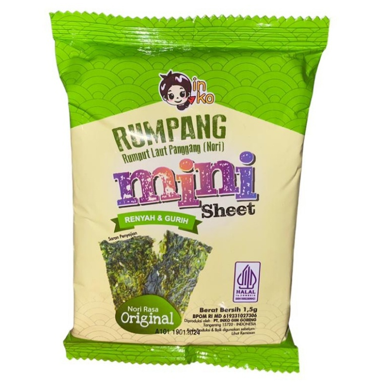 Jual INKO RUMPUT LAUT PANGGANG NORI 1,5GR / RUMPUT LAUT CEMILAN RENYAH ...