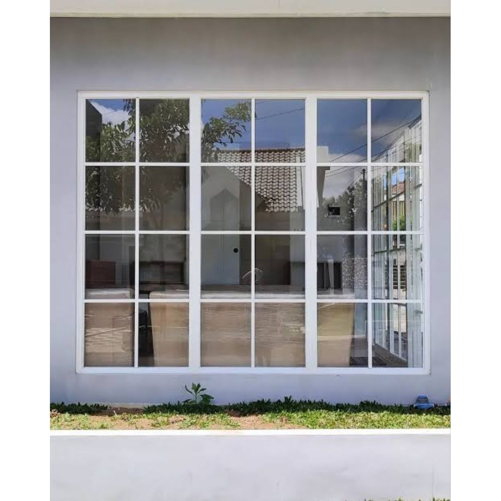 Jual KUSEN ALUMINIUM kaca mati dengan list ornamen model klasik uk ...