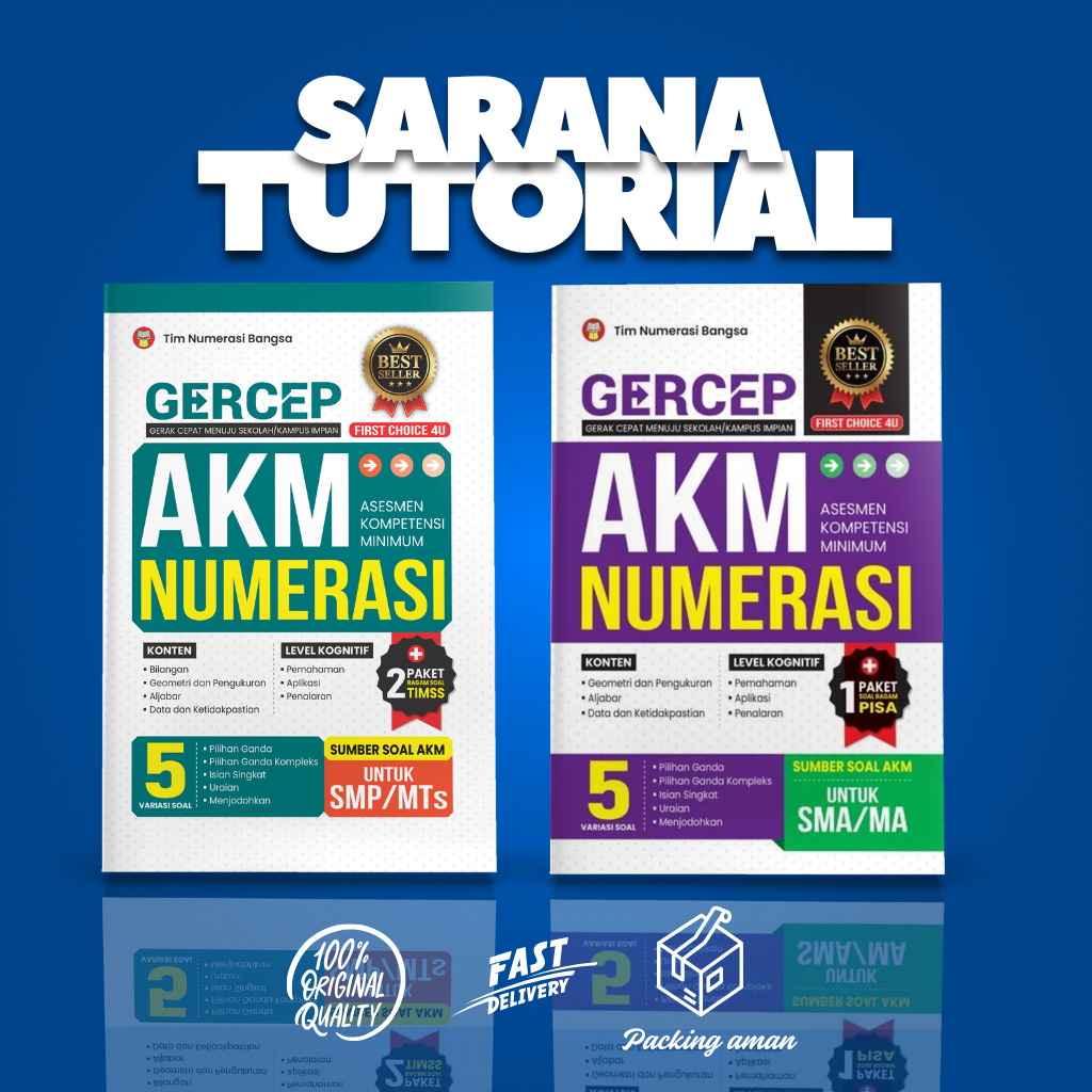 Jual Sarana Tutorial - Buku Gercep AKM Numerasi: Sumber Soal AKM untuk ...