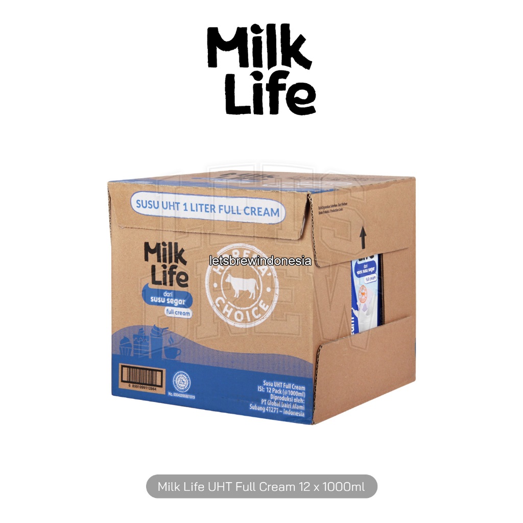 Jual UHT Milk Life 1 Liter Dusan ( 12pcs ) | Susu UHT Milk Life 1000 ML ...