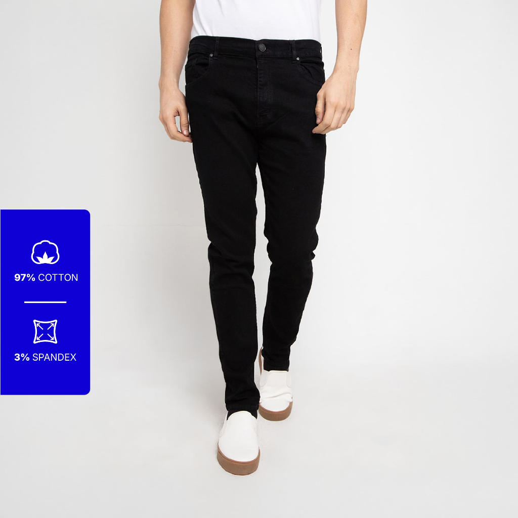 Jual TRIPLE Celana Jeans Stretch Slim Fit Midnight Black | Shopee Indonesia