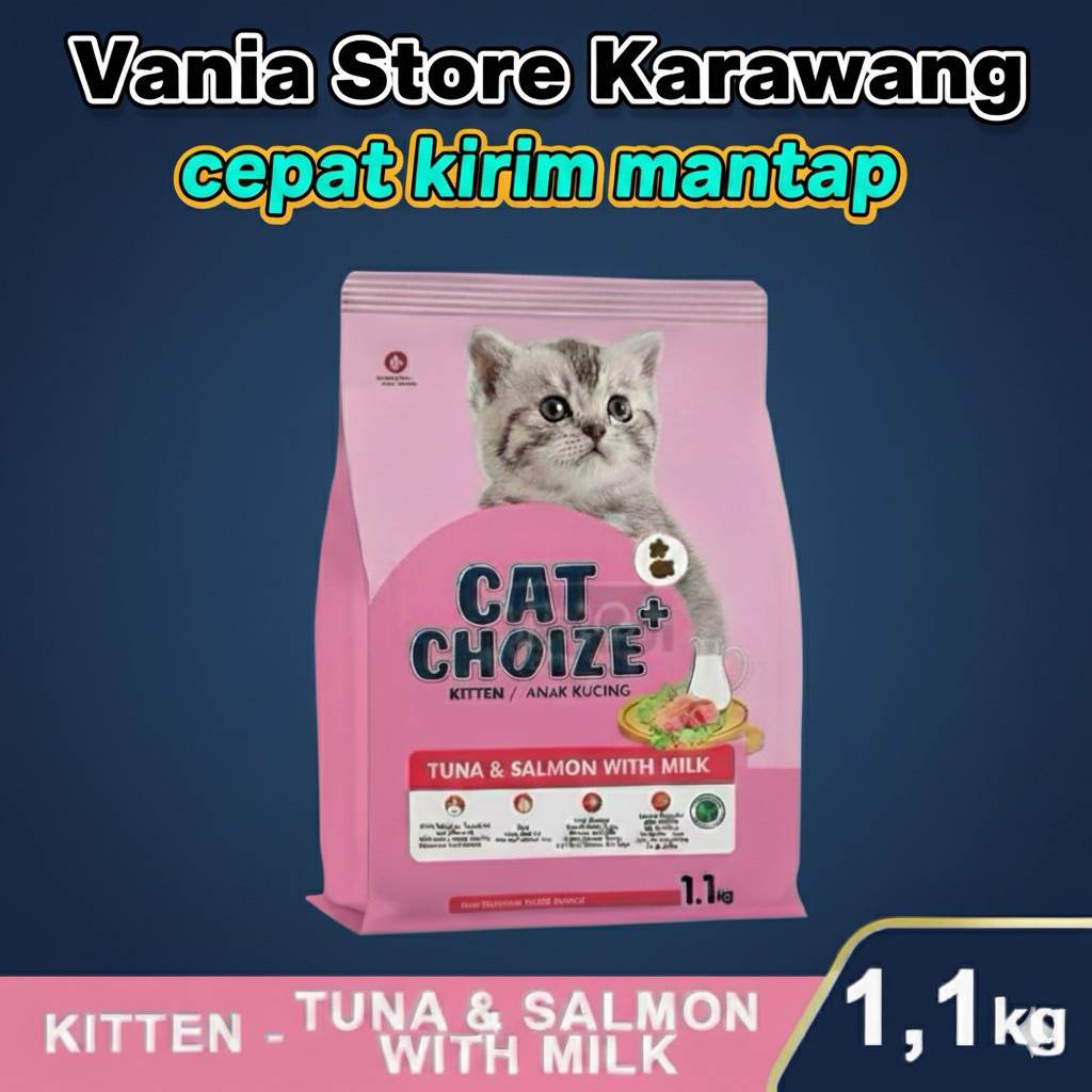 Jual Cat Choize Plus Dry Cat Food Kitten Tuna & Salmon with Milk Flavor ...