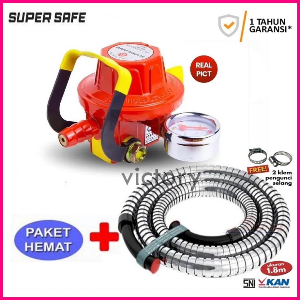 Jual Super Safe Regulator Meter Double Lock SS-88R Merah Tekanan Rendah ...