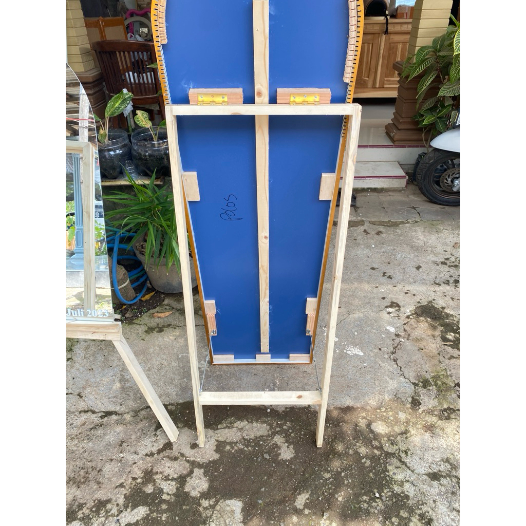 Jual Standing Mirror Kaca Cermin Full Body(Kayu stand penyangga saja ...