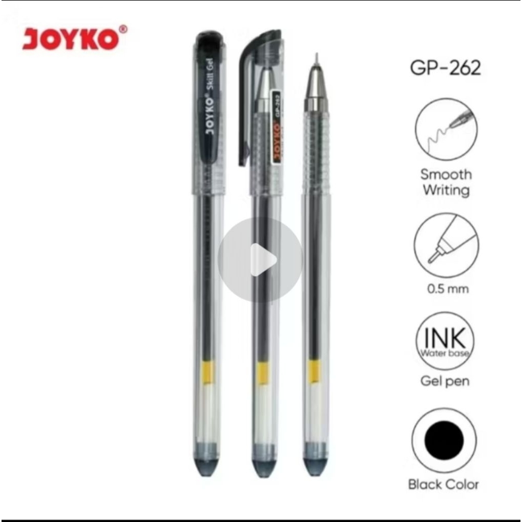 Jual GEL PEN GP-262 SKIL GEL 0.5 HITAM ( harga 12 pvs ) | Shopee Indonesia