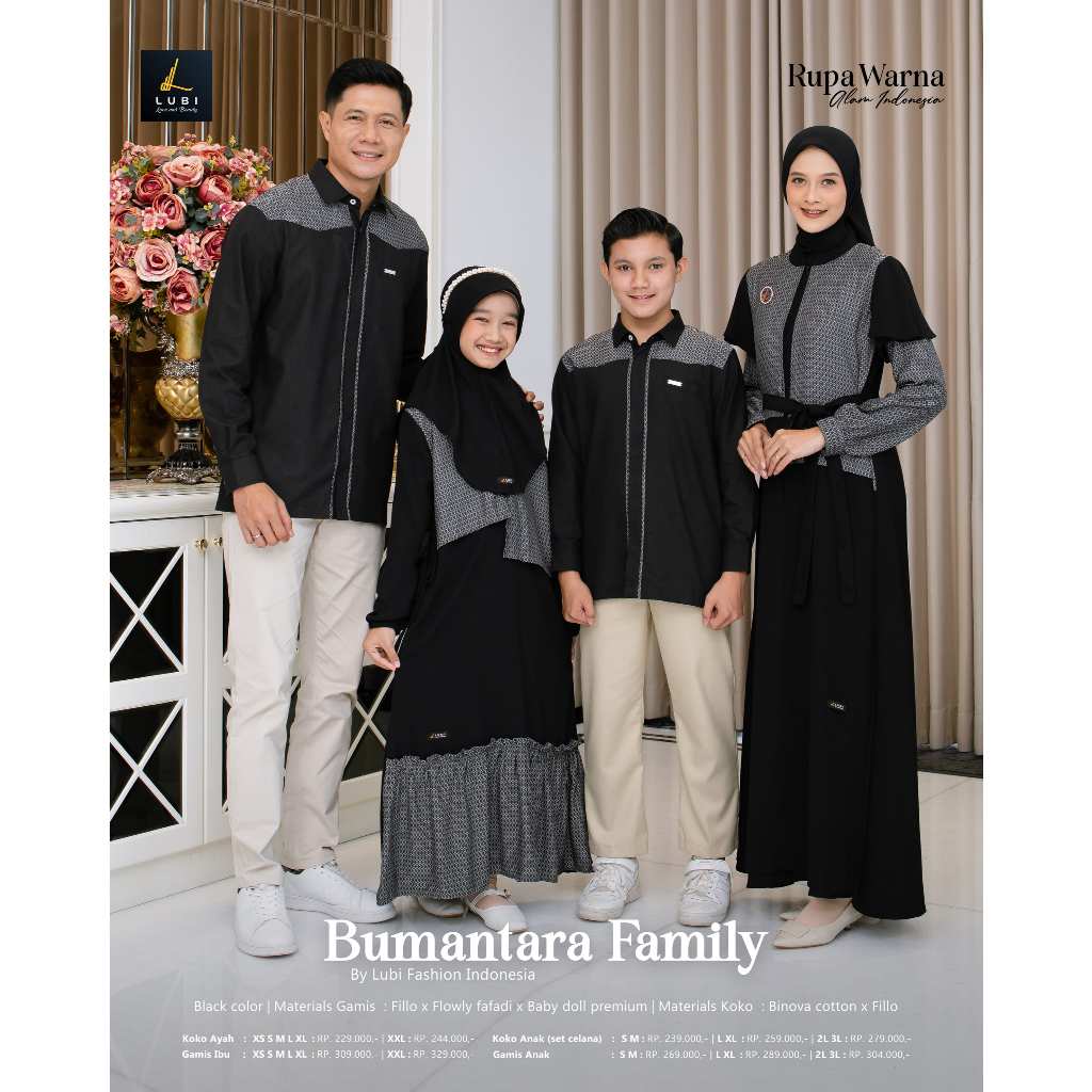 Jual Sarimbit Keluarga 2026 Sarimbit BUMANTARA FAMILY BLACK Sarimbit ...
