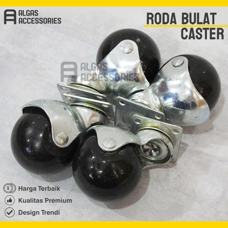 Jual Roda Caster Bulat Hitam / Roda Kaster Karet / Roda Lemari Etalase ...