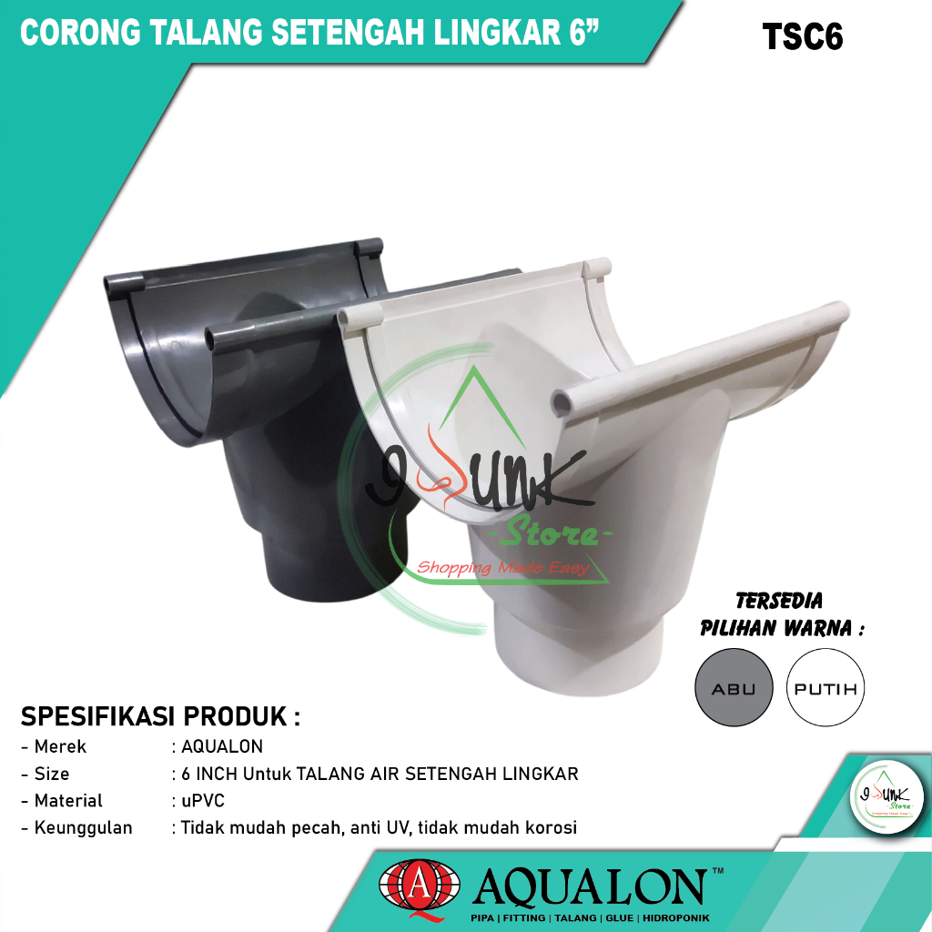 Jual CORONG TALANG SETENGAH LINGKAR 6 INCH uPVC / CORONG TALANG BULAT ...
