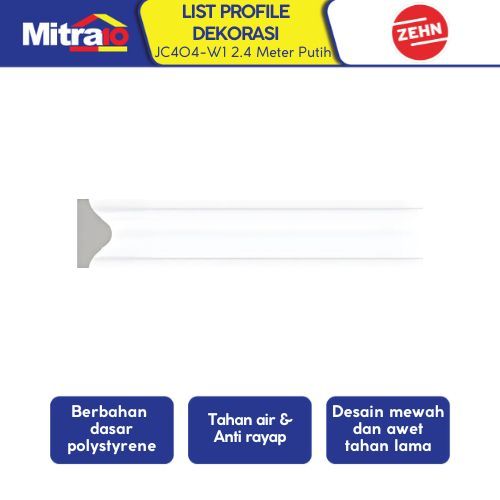 Jual List Profile Dekorasi JC404-W1 2.4m Putih - Zehn | Shopee Indonesia