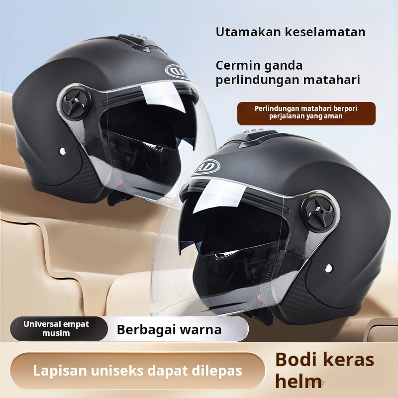 Jual Helm sepeda motor universal untuk pria dan wanita, helm setengah ...