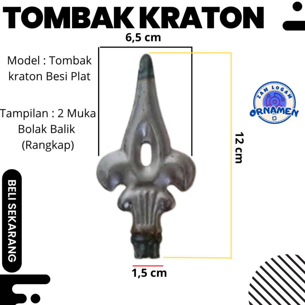 Jual Tombak Kraton / tombak pagar Besi Plat , Ornamen Pagar Tralis ...