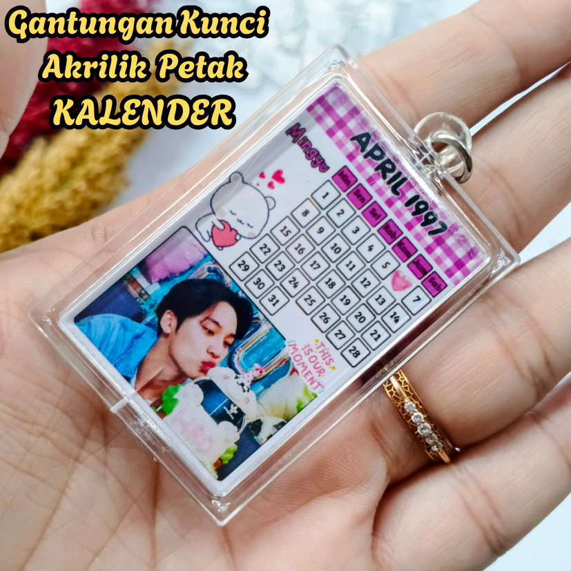 Jual CUSTOM Gantungan Kunci Akrilik KOTAK KALENDER I Keychain Foto Dua ...