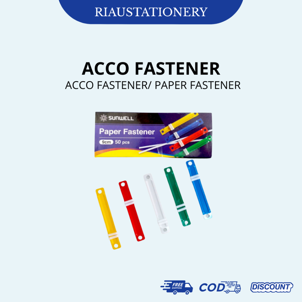Jual Acco Paper Fastener Pengikat Kertas Plastik Warna-Warni | Shopee ...