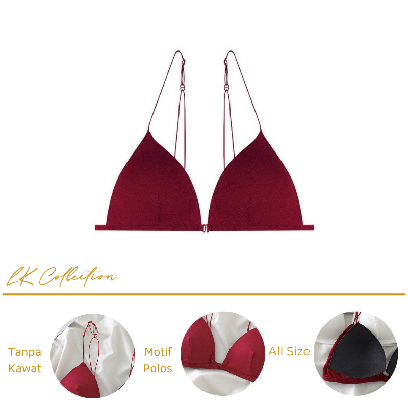Jual Bra Brallate Wanita Polos Tanpa Kawat Tali Kecil Bh Busa Tipis ...