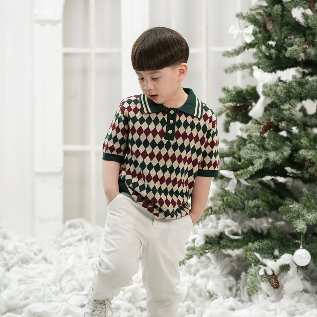 Jual Little Jent - Julian Knit Top | Atasan Knit Polo Natal Christmas ...