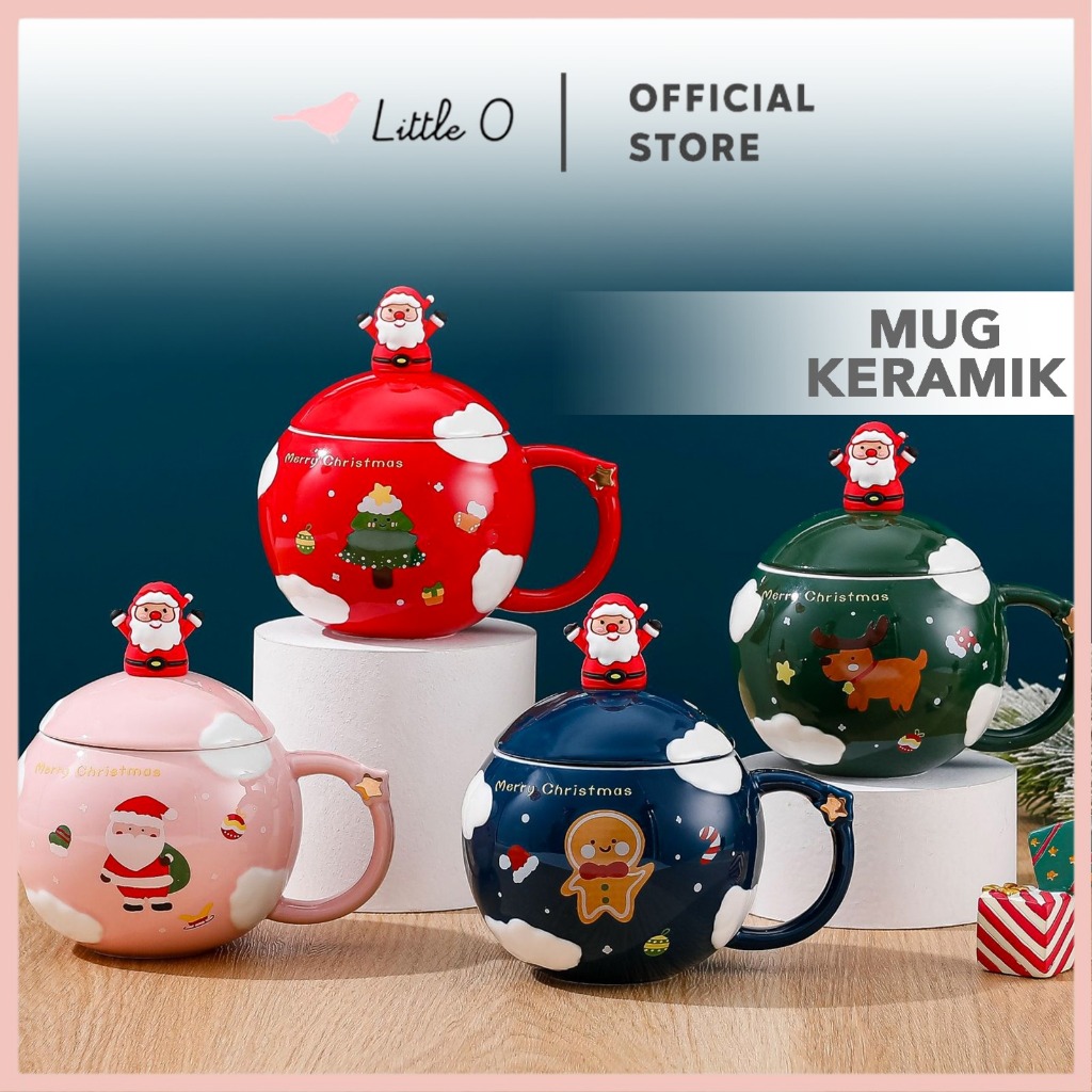 Jual LITTLE O FREE SLEEVE Mug Natal Santa Claus Star Hampers Christmas ...