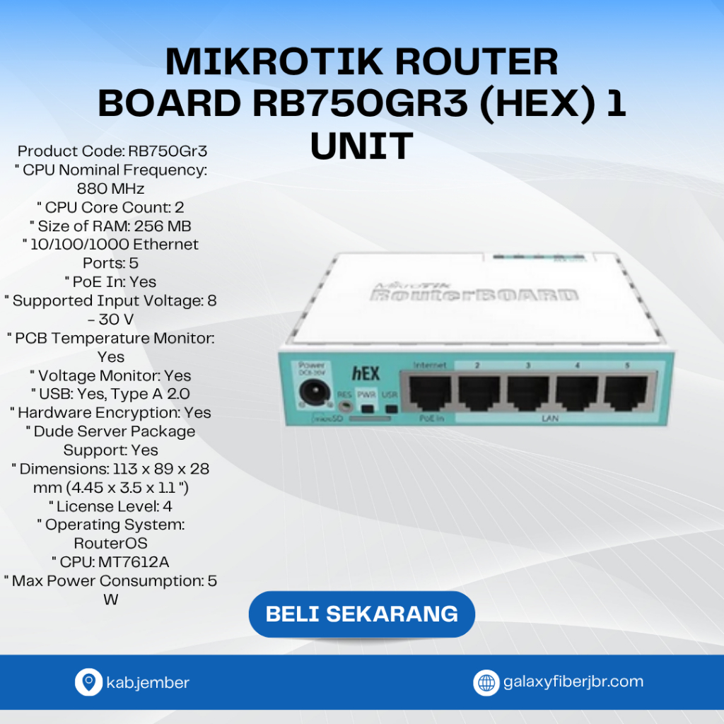 Jual MikroTik Router Board RB750Gr3 (hEX) 1 unit | Shopee Indonesia