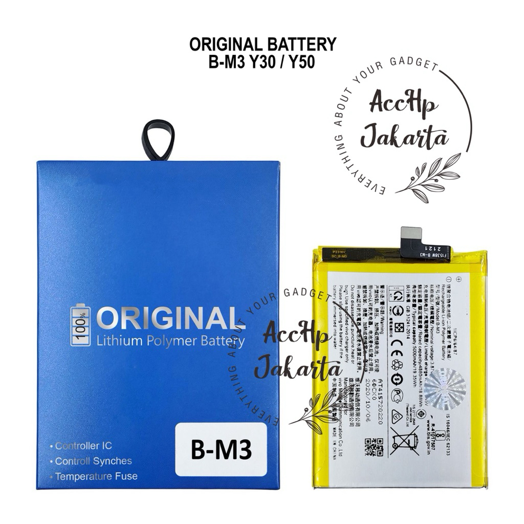 Jual Baterai Batre BM3 Vivo Y30 / Y30i / Y50 1935 B-M3 Battery Batrei ...