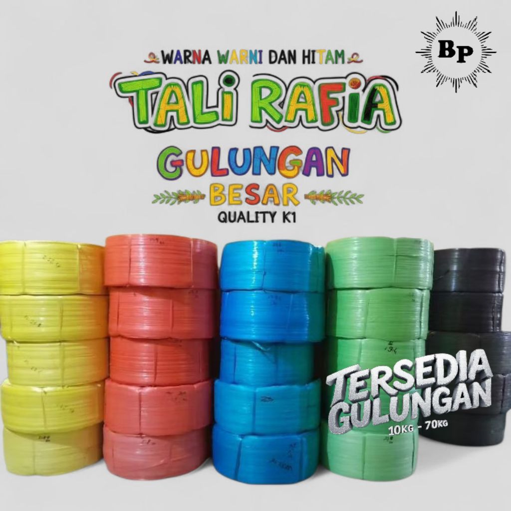 Jual Tali Rafia Hitam & Warna Gulungan 10kg/roll s/d 60kg/roll | Shopee ...