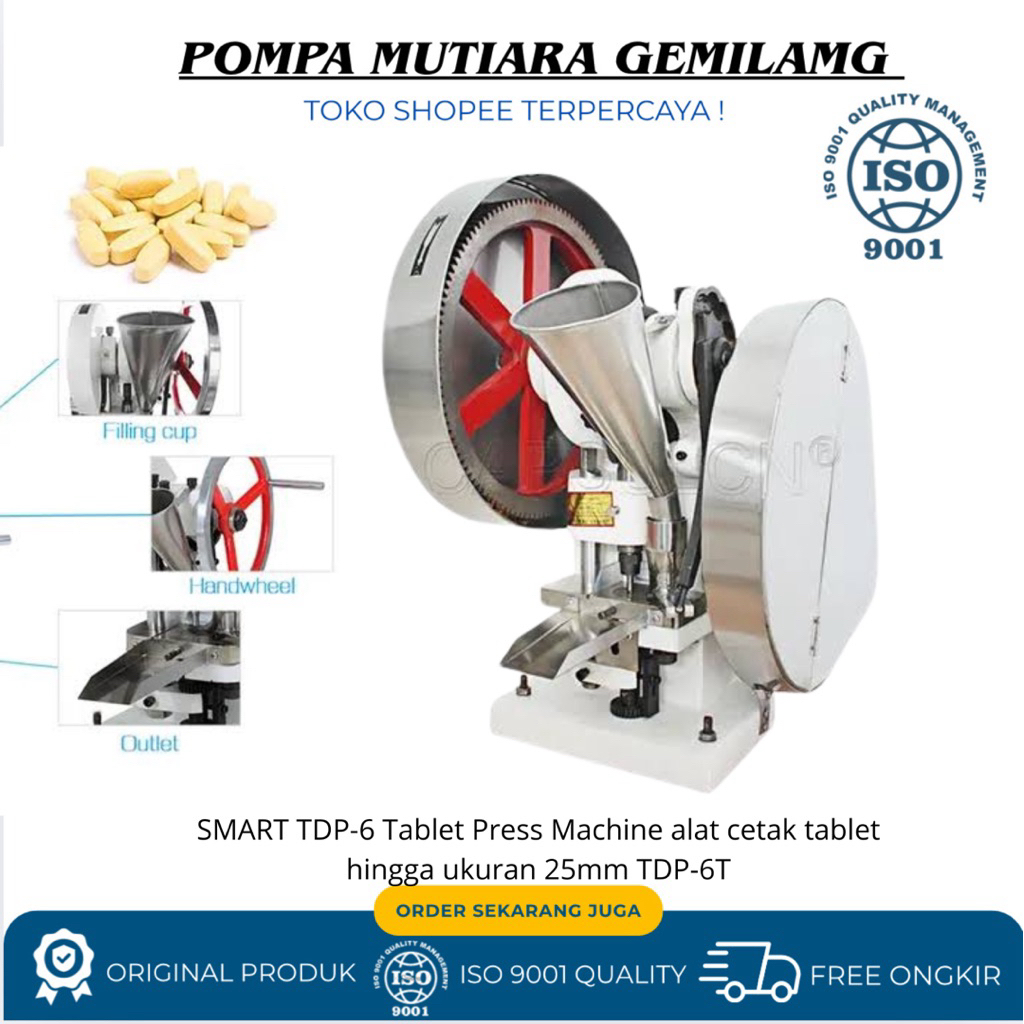 Jual SMART TDP-6 Tablet Press Machine alat cetak tablet hingga ukuran ...