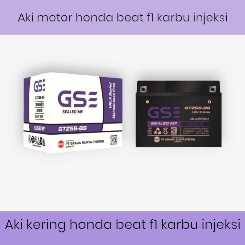 Jual Aki Motor Honda Beat F1 CW CBS CARBU GTZ5S AKI KERING MF Aki ...
