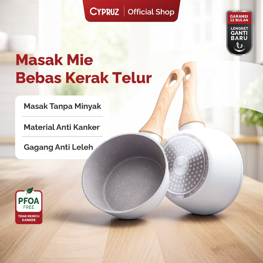 Jual Cypruz Panci Susu Anti Lengket Sauce Pan Premium Light Marble ...
