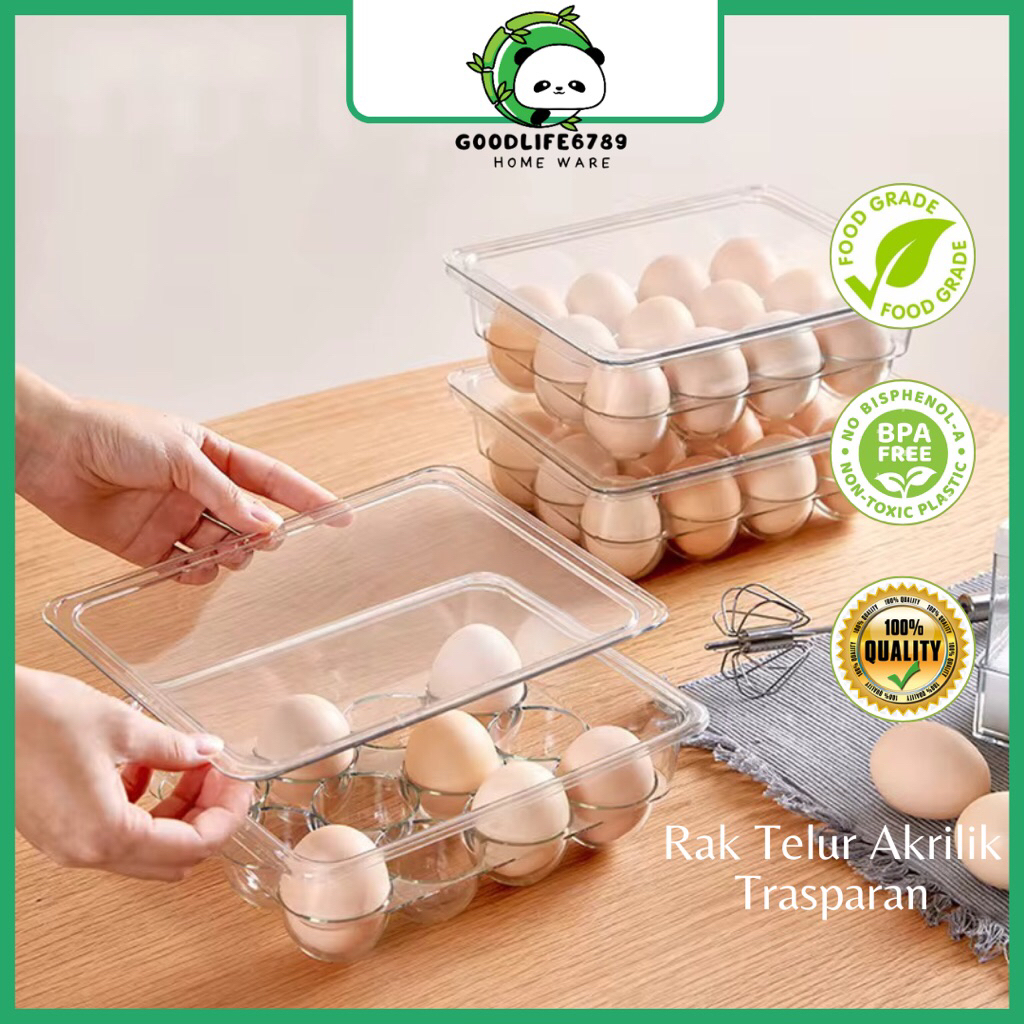 Jual Kotak Penyimpanan Telur bening organizer Box telur TY0646 Wadah ...