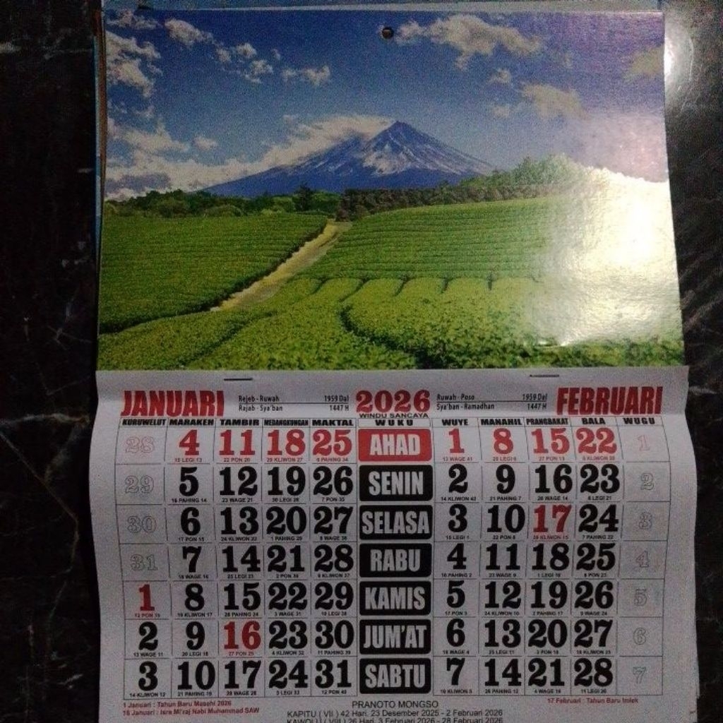 Jual Kalender Tahun Baru 2026 Kalender Terbaru Tanggalan Jawa Wuku Jawa ...