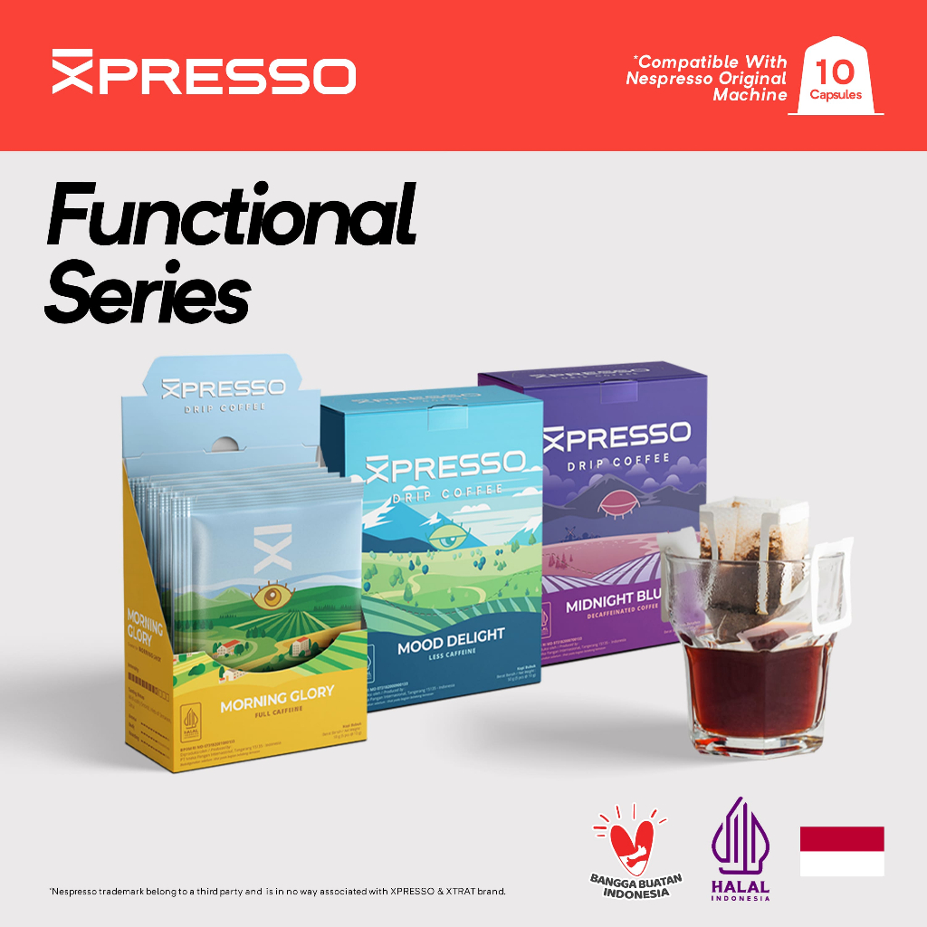 Jual XPRESSO Drip Bag Coffee - FUNCTIONAL SERIES - Kopi Drip 5 Pcs ...