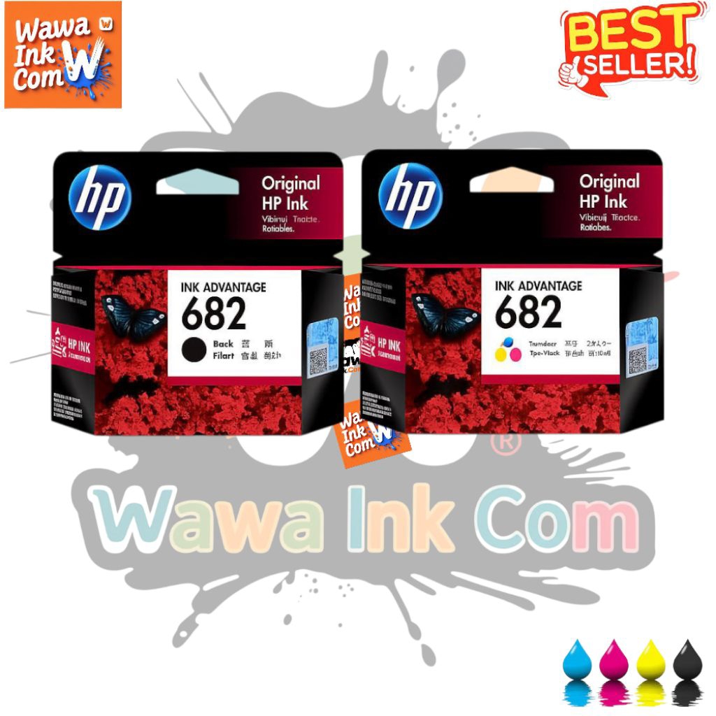 Jual 1SET TINTA HP CARTRIDGE 682 ORIGINAL BLACK+COLOUR | Shopee Indonesia