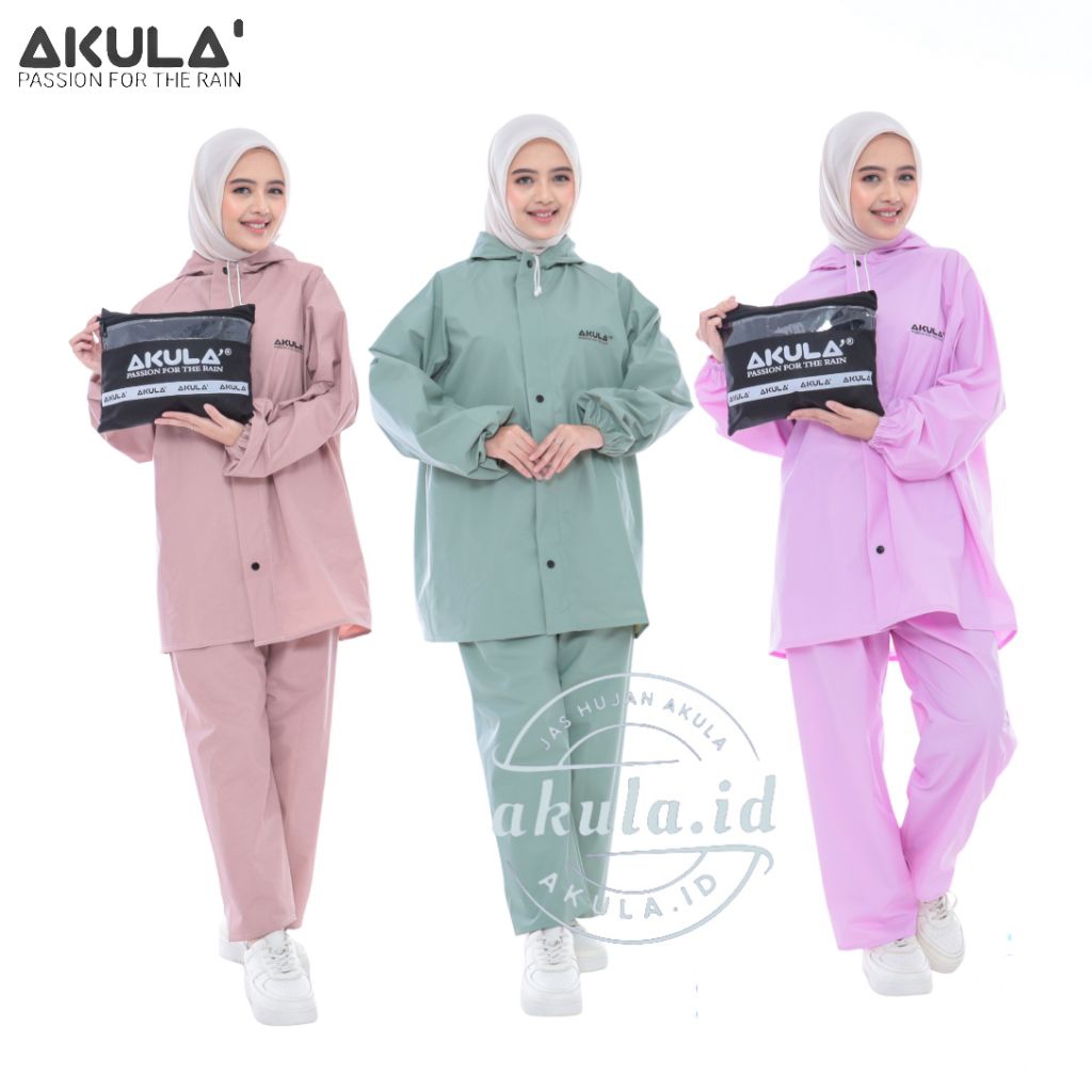 Jual AKULA Jas Hujan Setelan Dewasa Mantel Baju Celana Kain PVC 0.25 ...