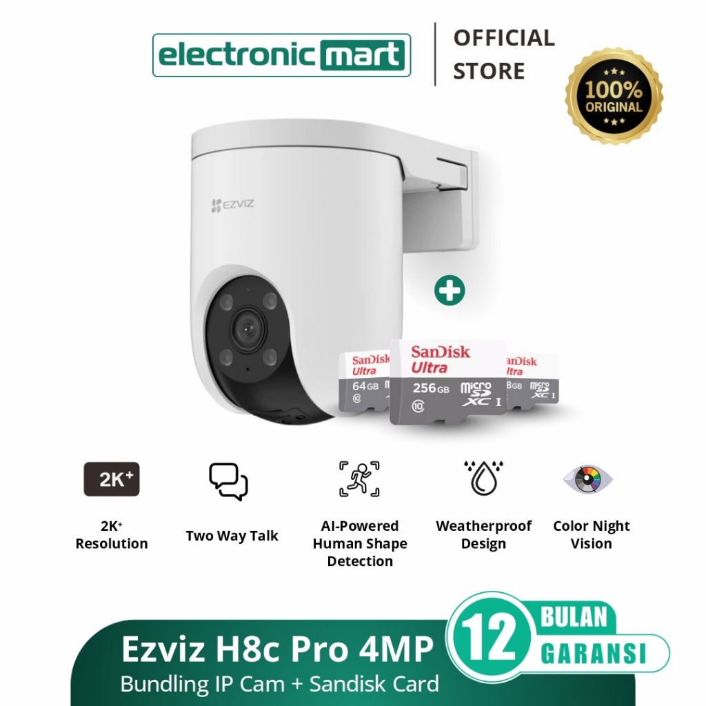 Jual Ezviz H8c Pro 4MP 2K+ Smart IP Camera CCTV Outdoor w/SD Card 64 ...