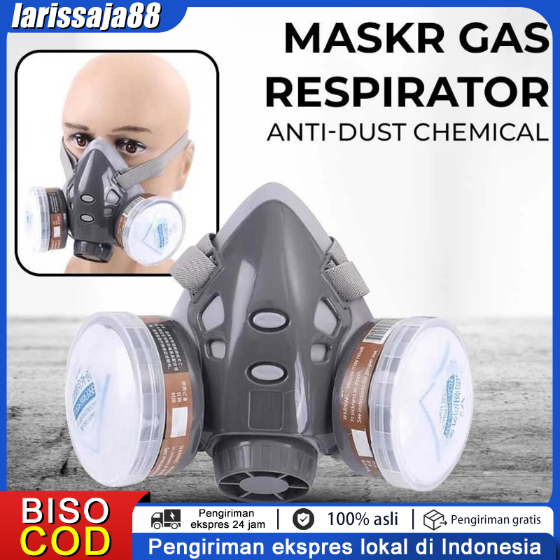 Jual Masker Gas Respirator Industrial Mask Anti Virus Debu Racun Udara ...