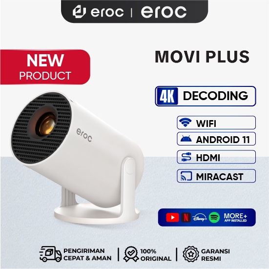 Jual EROC Smart Mini Proyektor LED Android 11 - 250 ANSI Gimbal 180 ...